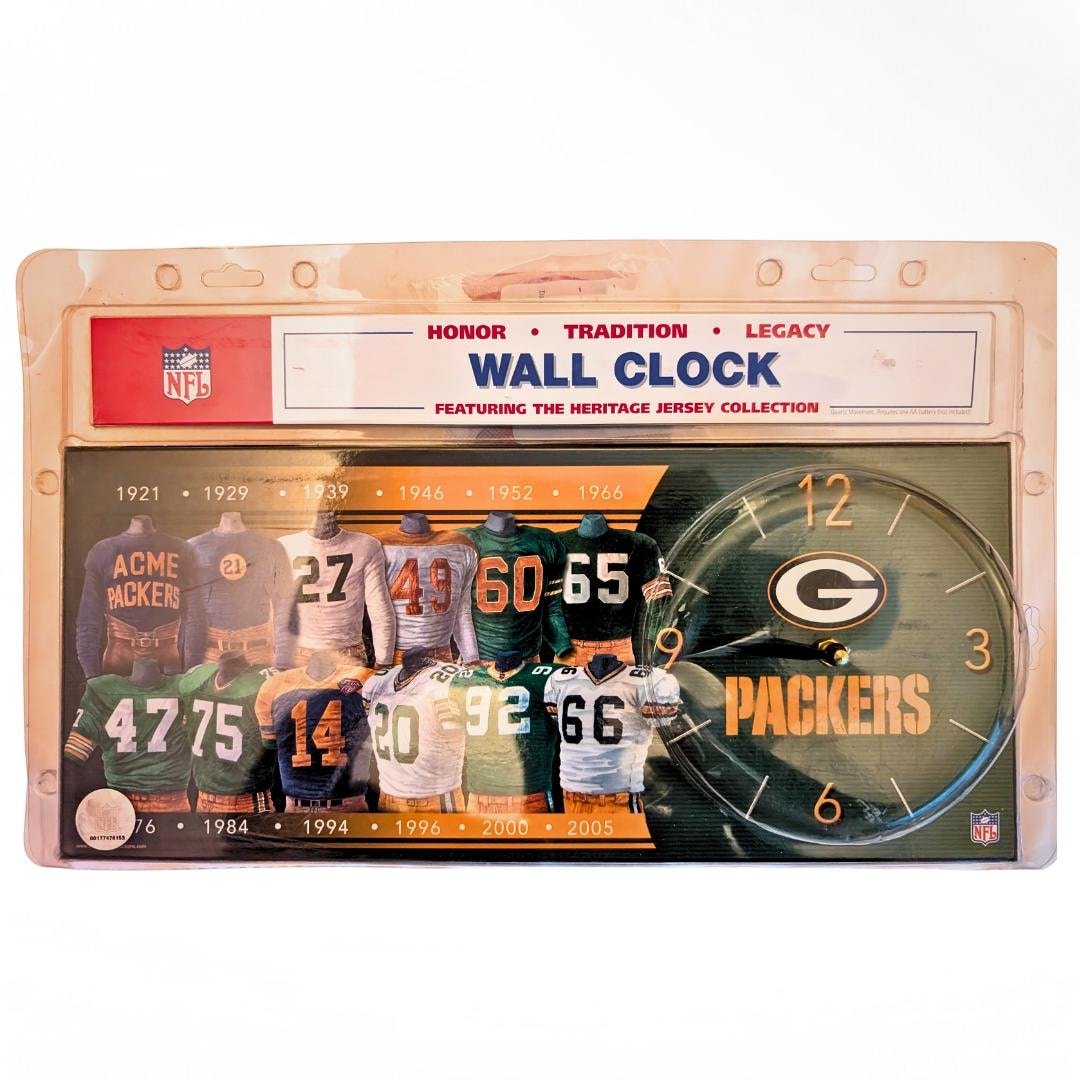 Green Bay Packers Wall Clock Jerseys Through the Years 16" X ~7" New - Etsy