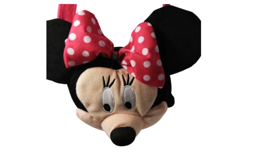 Disney Minnie Mouse Pink Bow Girl's Plush Soft Face Hand Disney Minnie ...