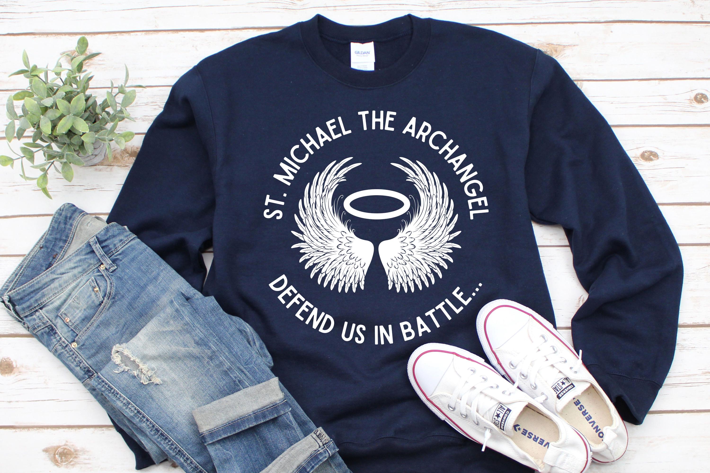 St Michael the Archangel Sweatshirt, Defend Us in Battle Sweatshirt ...