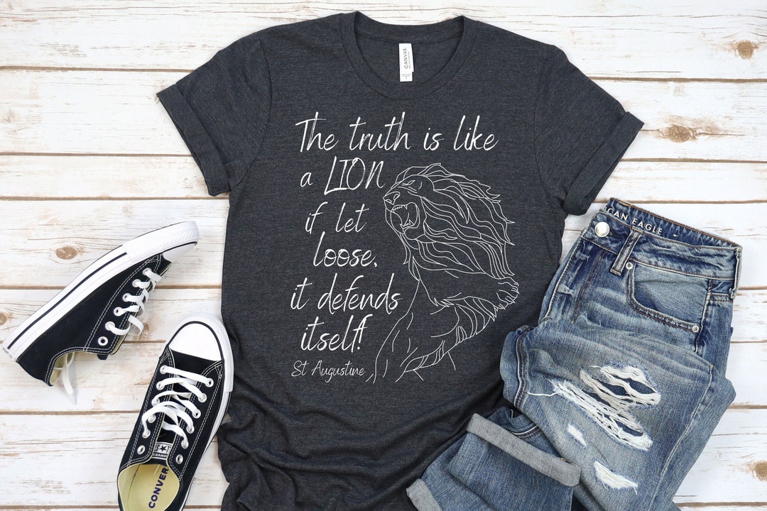 The Truth is Like a Lion, St. Augustine Tee, Saints Tee, Catholic Tee ...