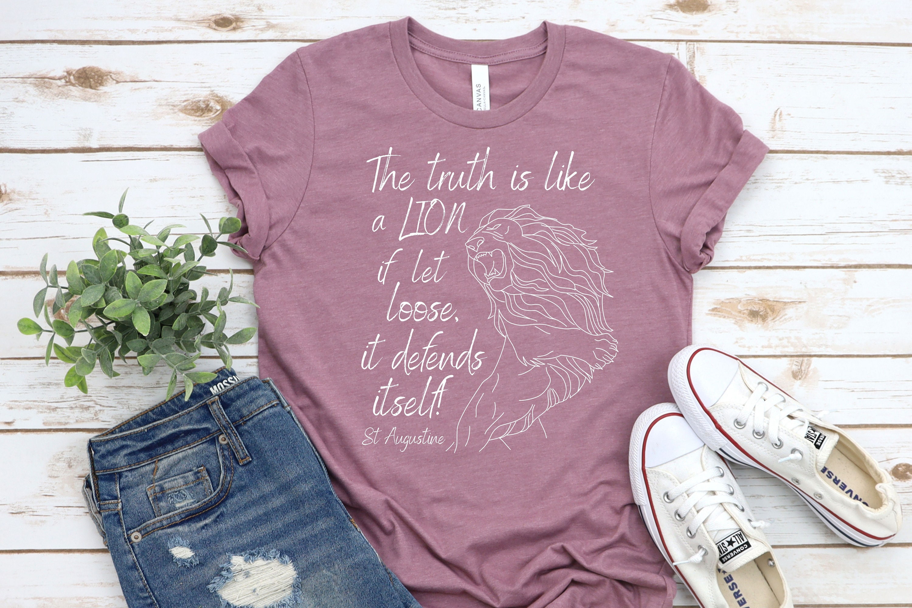 The Truth is Like a Lion, St. Augustine Tee, Saints Tee, Catholic Tee ...