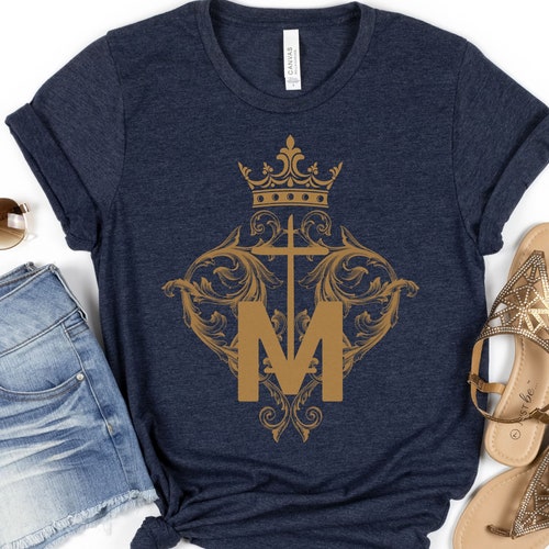 Marian Catholic Shirt Mary T-shirt Womens Catholic Tee - Etsy