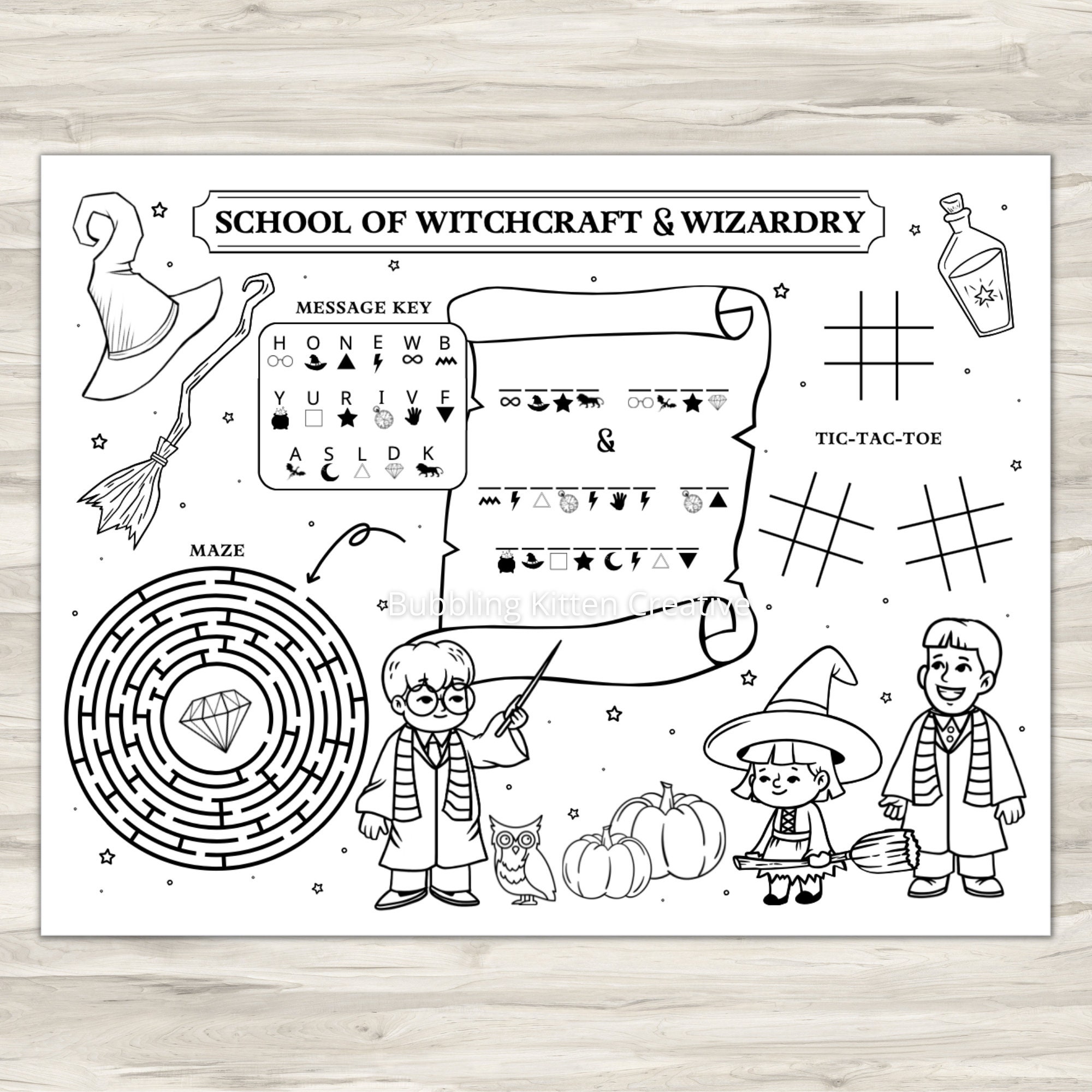 Witch & Wizard Party Game Activity Sheet | Magic Wizard School ...