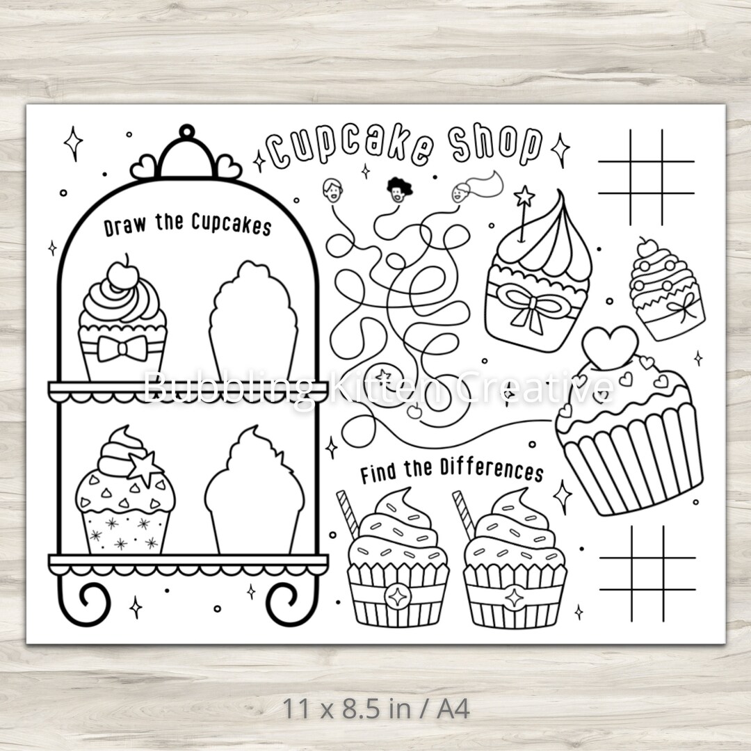 Cupcake Party Activity Sheet | Kids Cupcake Birthday Printable Party ...