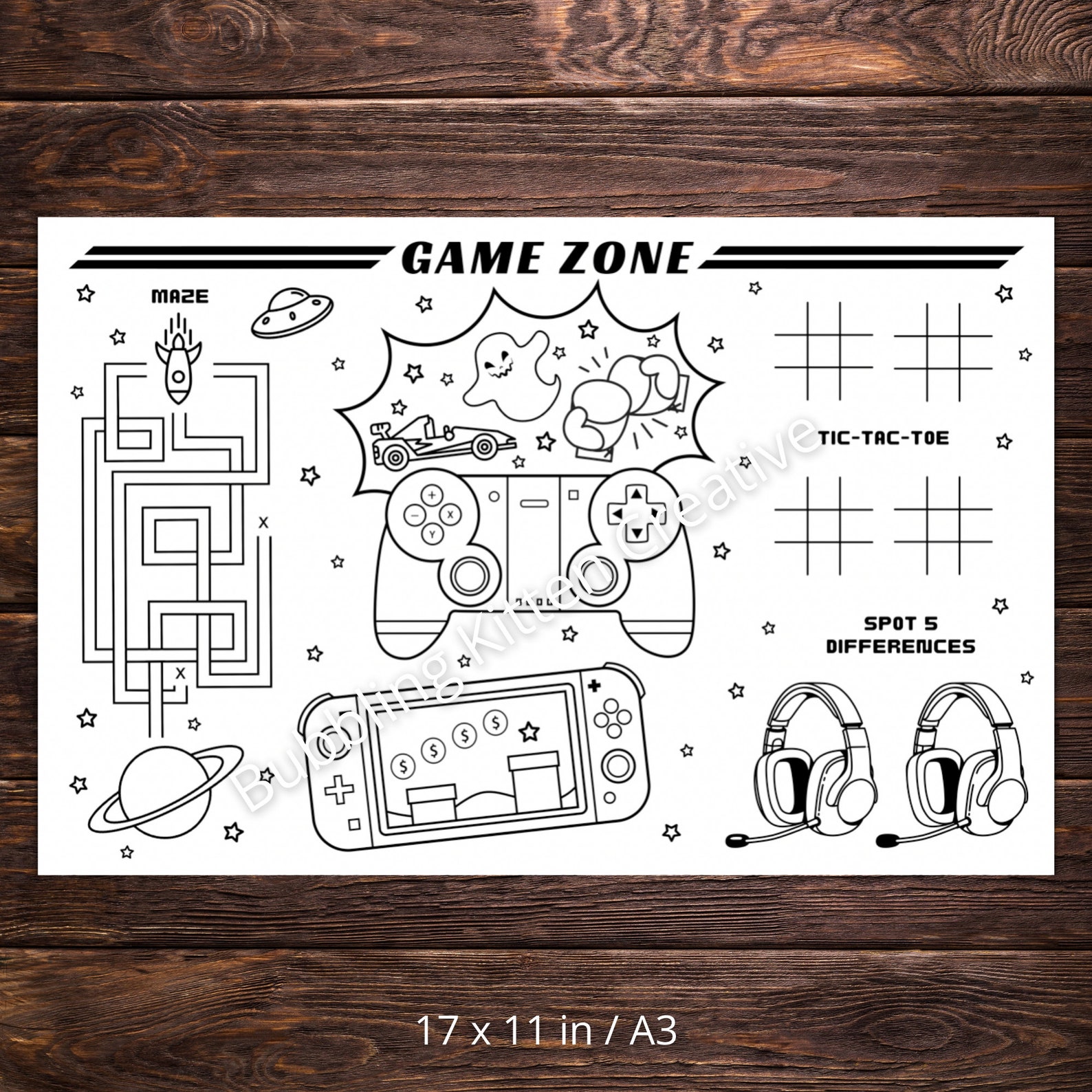 Kids Video Game Activity & Coloring Sheet | Printable Video Game Party ...
