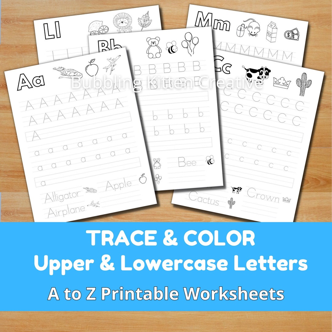 Alphabet Tracing & Coloring Sheets | Alphabet Worksheets | Classroom ...