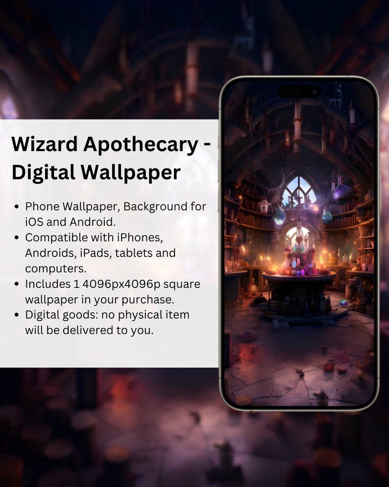 Wizard Apothecary Digital Wallpaper for iPhone Android - Etsy