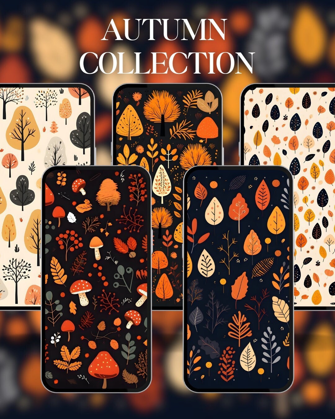 Autumn Collection Digital Wallpapers for iPhone Android - Etsy