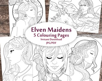 Fantasy Art Coloring Page - Etsy