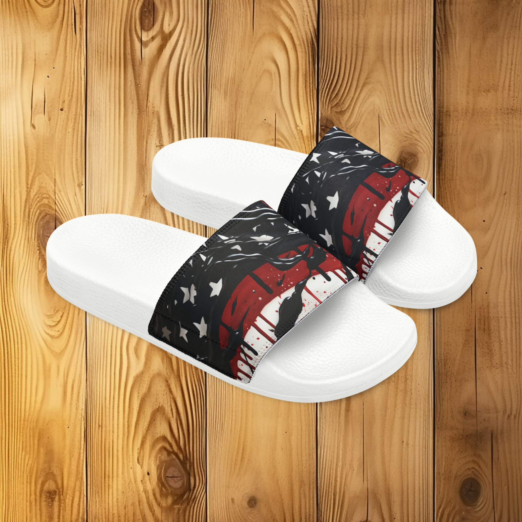 American Flag Paint Splatter Slides Women Paint Splatter Sandals ...
