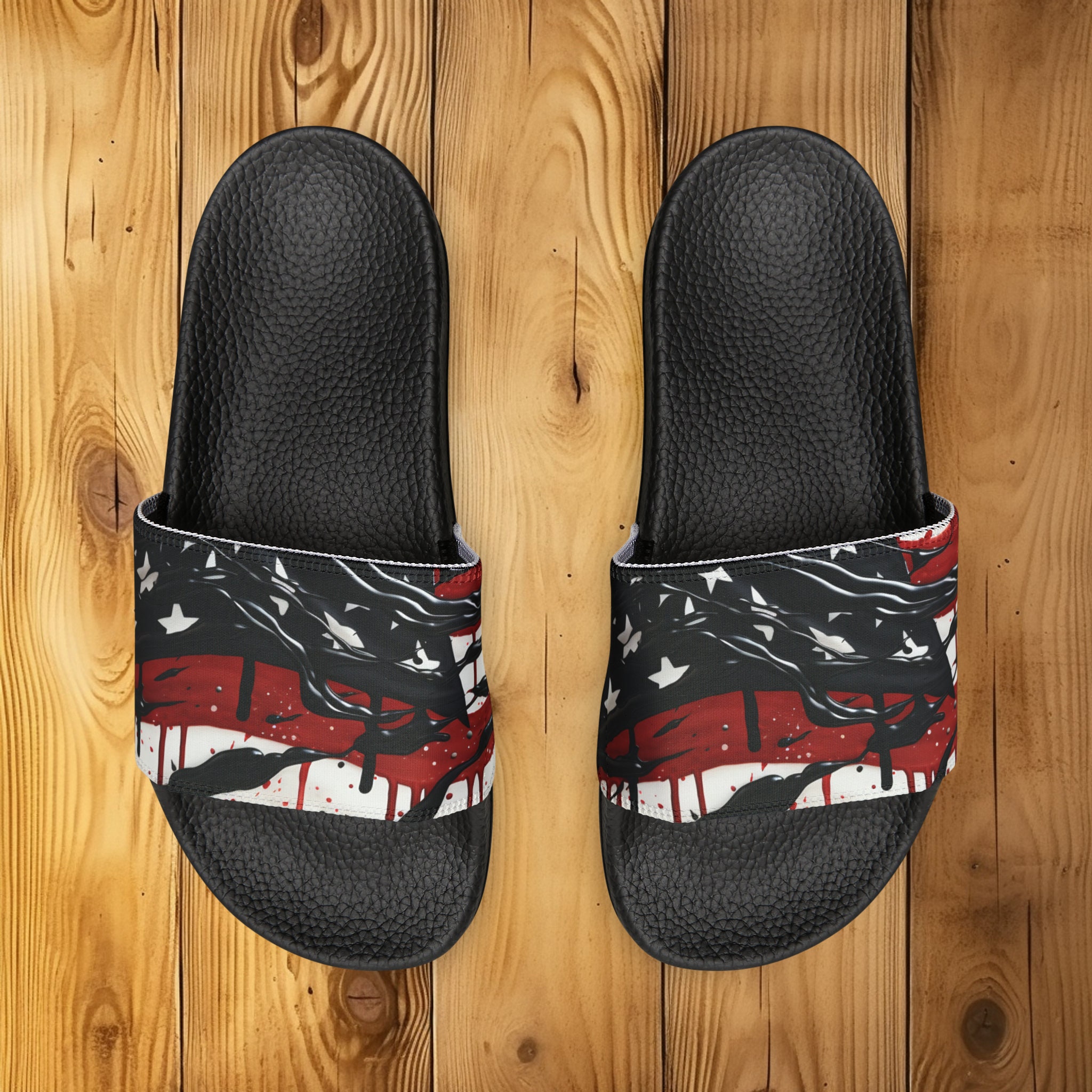 American Flag Paint Splatter Slides Women Paint Splatter Sandals ...