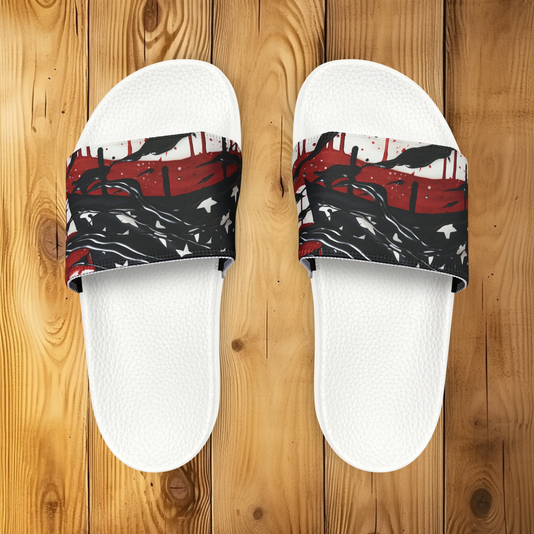 American Flag Paint Splatter Slides Women Paint Splatter Sandals ...