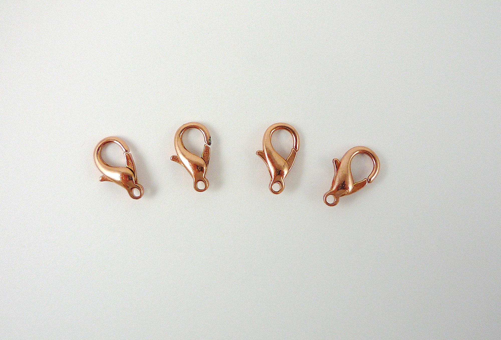 Bright Copper Lobster Clasps 14x7mm 4 Medium Size Copper Clasps Destash ...