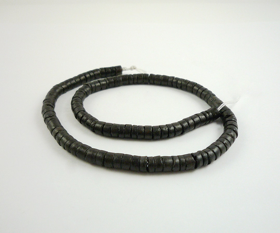 5mm Coconut Shell Rondelles Small Very Dark Brown Coconut Shell Beads ...