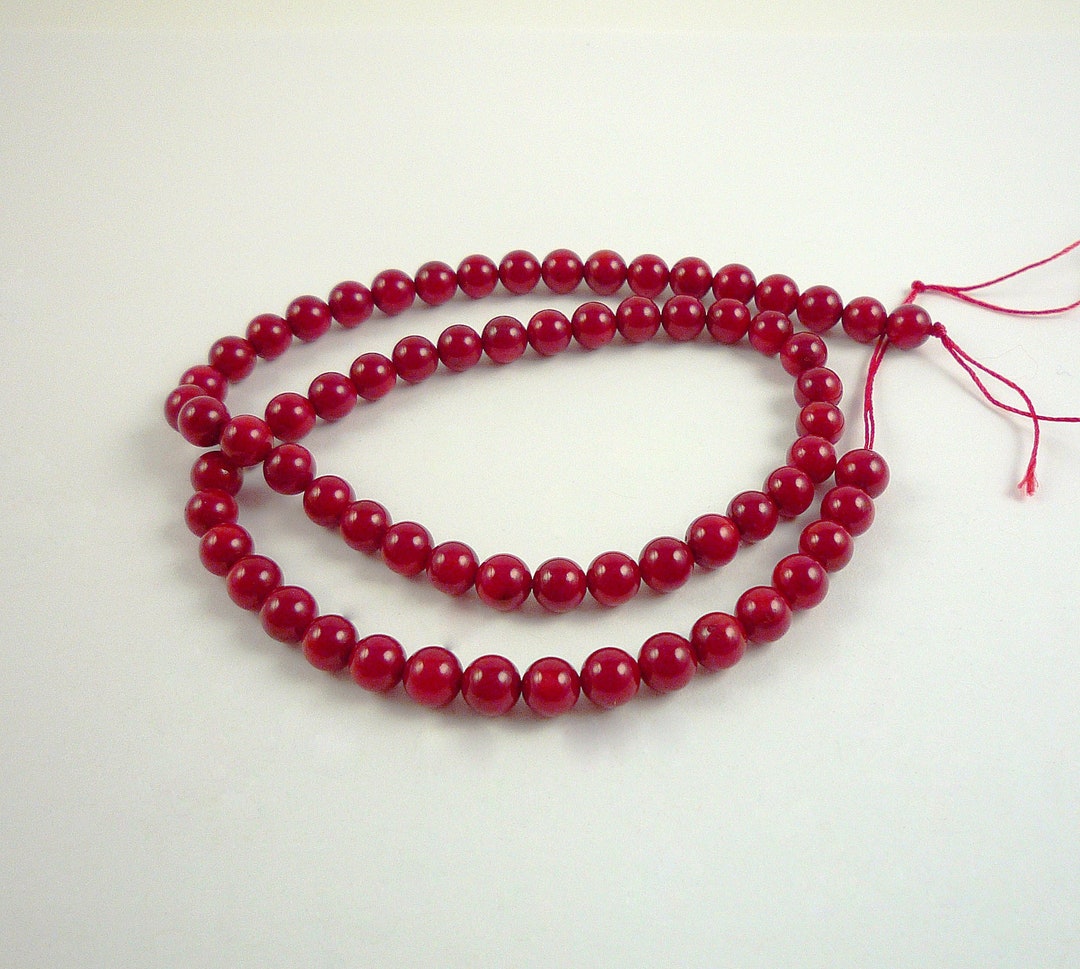 5mm Genuine Red Coral Beads Red Bamboo Coral Beads Small Red Round Real ...