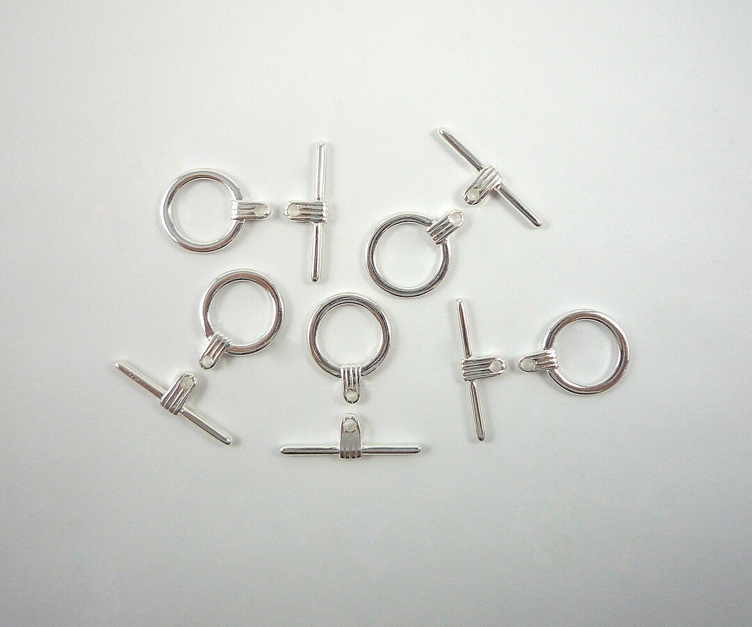 Silver Plated Toggle Clasps 15mm Toggle 5 Sets Small Silver Toggle ...