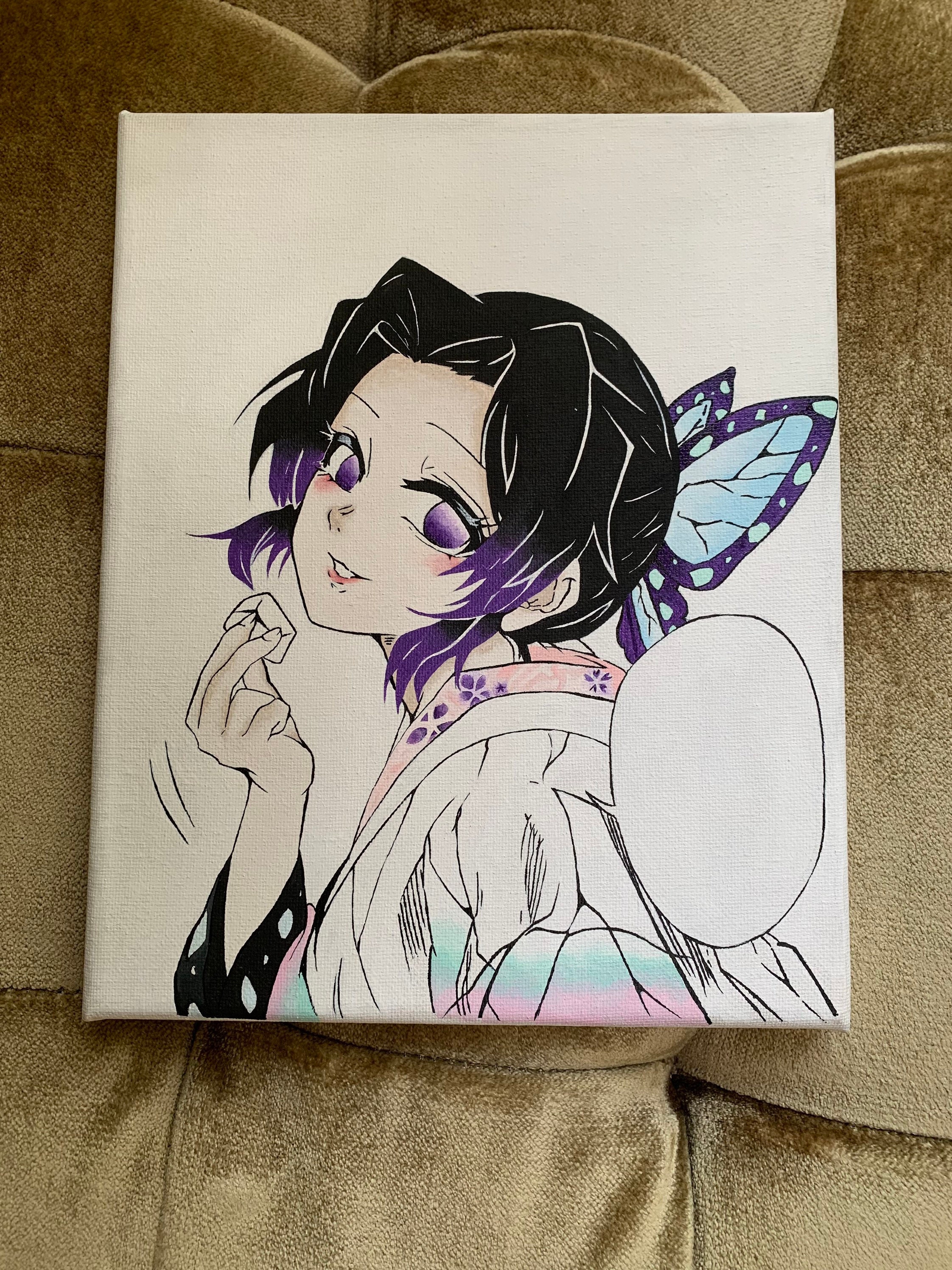 Insect Hashira Acrylic Painting 8x10 Canvas - Etsy