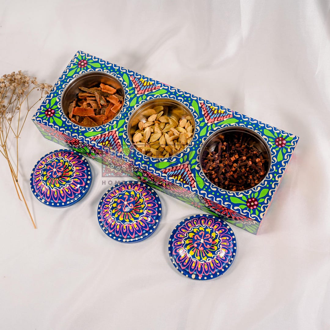 Spices Organizer + Dry Fruit Box Multipurpose, Masala Dabba Kitchen ...