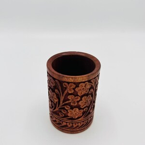 Wood Engraved Pen Holder for Desk Handmade Pen and Pencil - Etsy