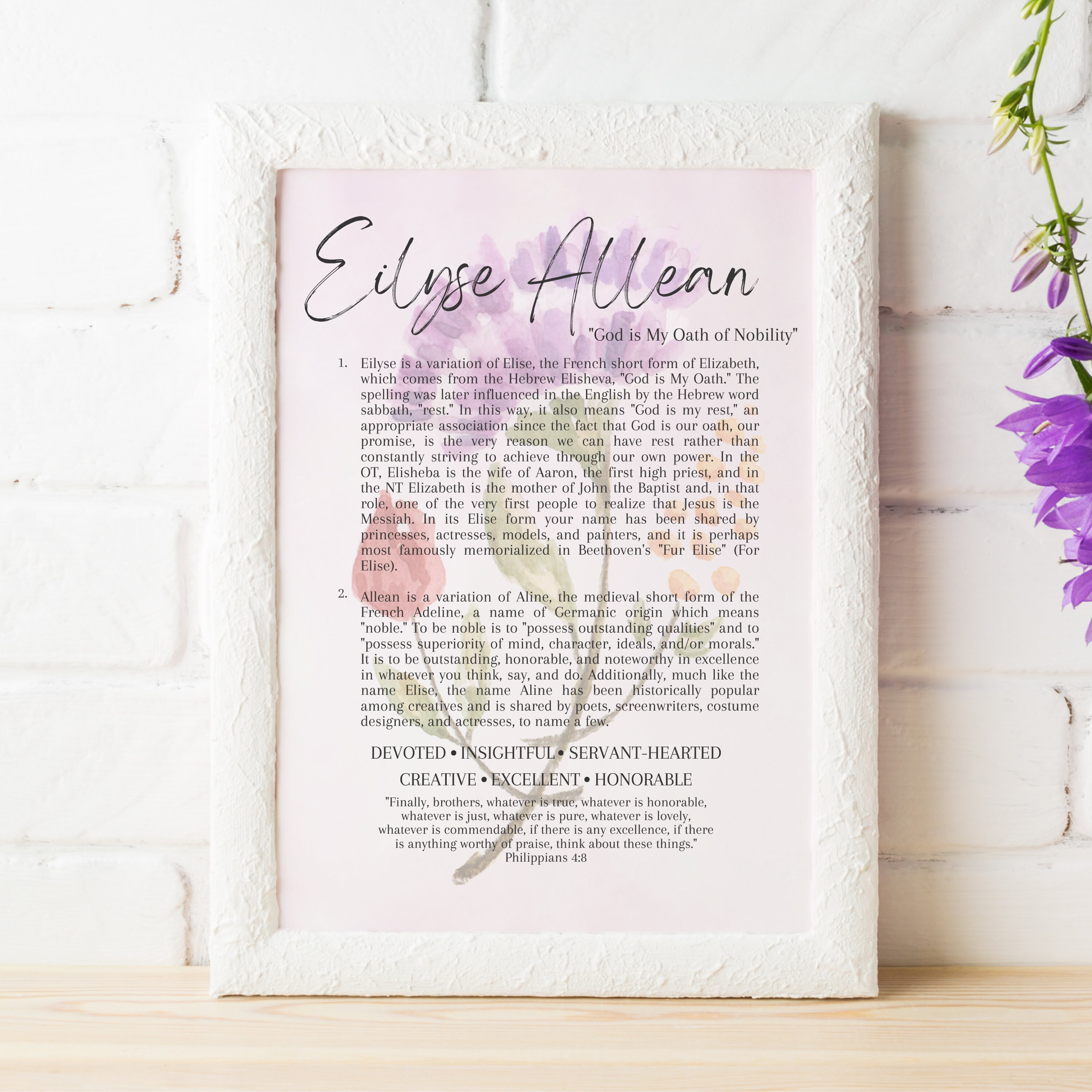 Custom Full Name Meaning Design Digital File - Etsy