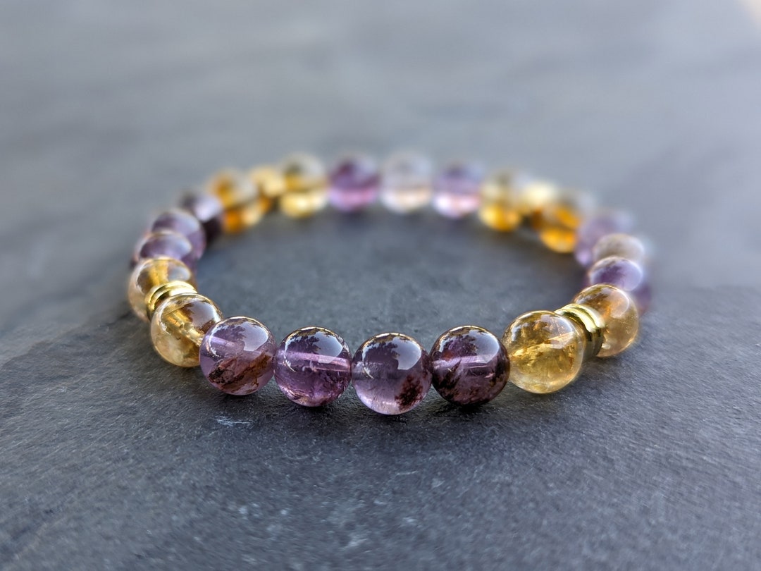 Ametrine Bracelet Amethyst Citrine Bracelet Natural Super7 Crystal ...