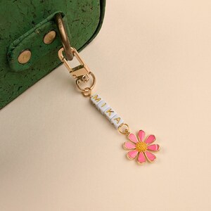Custom Name Charm for Backpack Personalized Bag Charm With Flower Purse ...