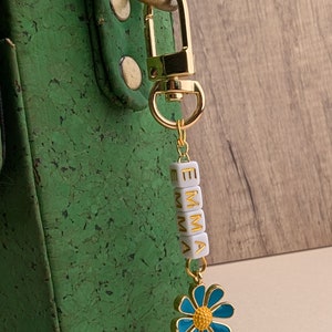 Custom Name Charm for Backpack Personalized Bag Charm With Flower Purse ...