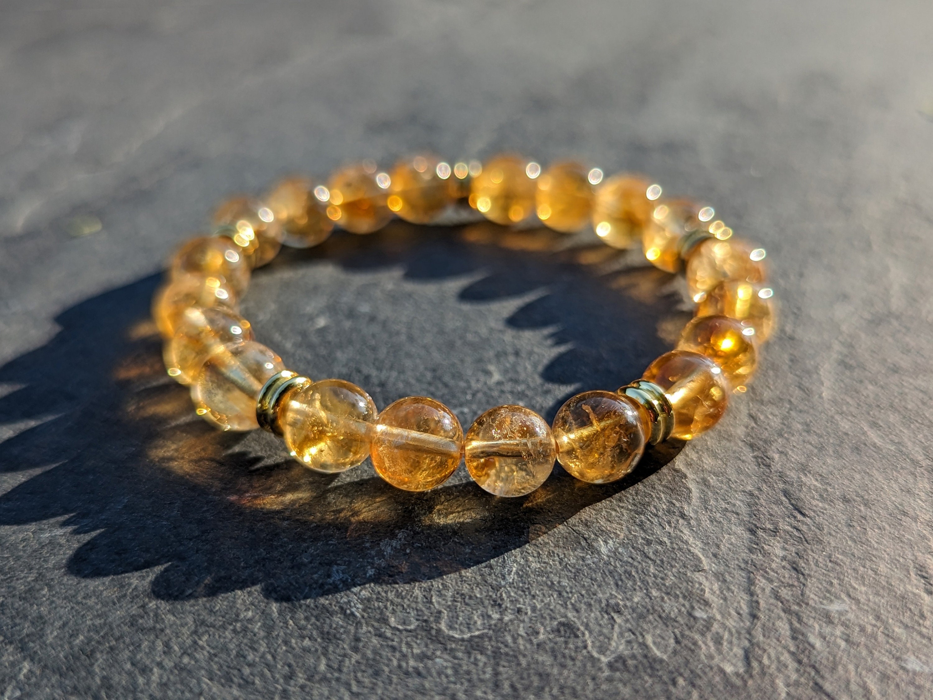 Citrine Bracelet Natural Stone Bracelet Yoga Bracelet November ...