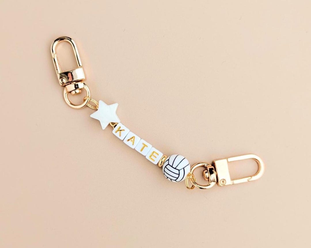 Volleyball Shoelace Bag Charm Custom Design Sports Keychain Name ...