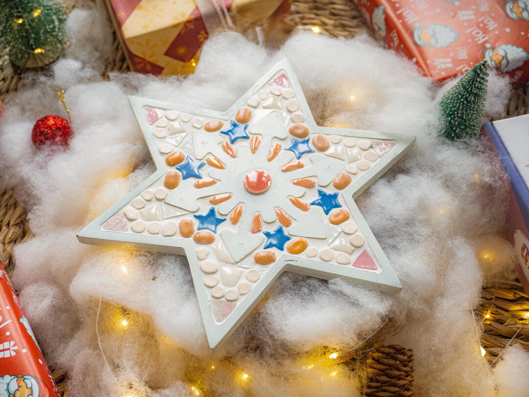 Handmade Ceramic Christmas Star Mosaic Art Kit, Creative Christmas ...