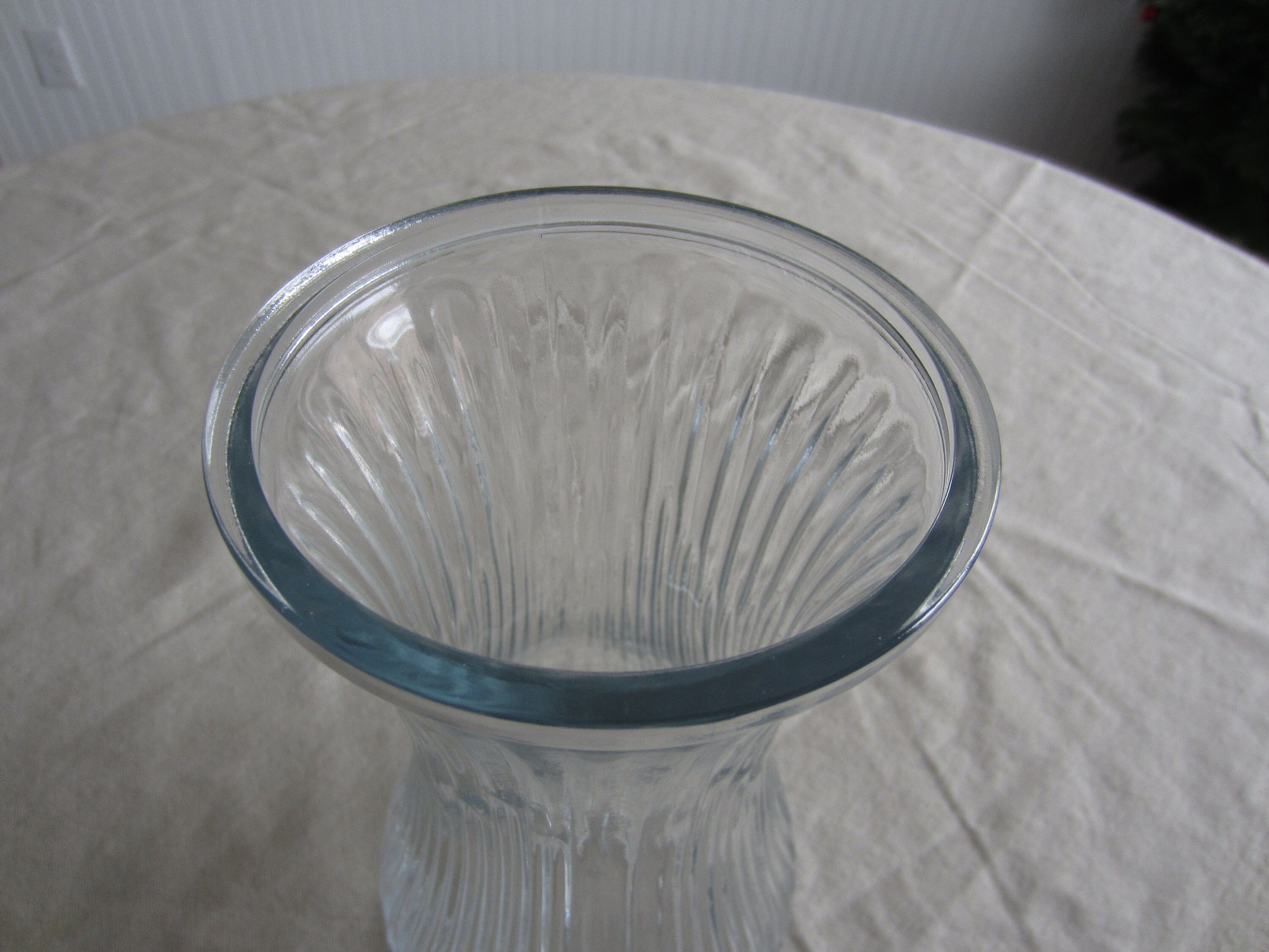 Hoosier USA Clear Ribbed Glass Vase/4086 4 B - Etsy