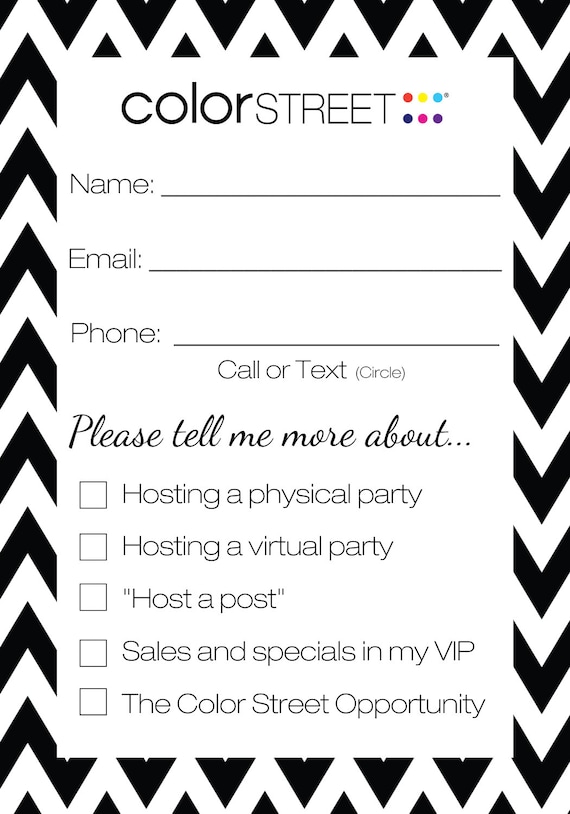 Party Games Color Street Party Printable Game Contact Card Keep Calm ...