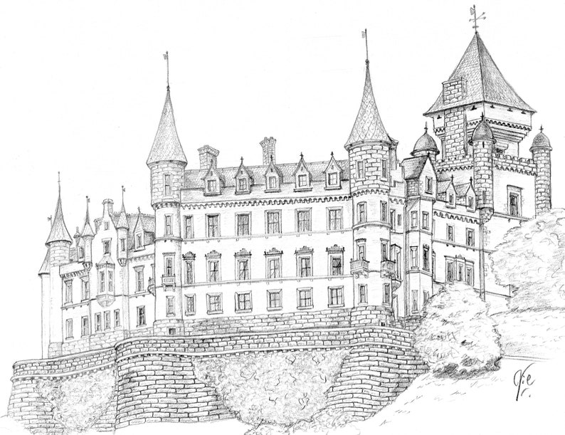 Dunrobin Castle Clan Sutherland Scotland - Print on Canvas by French ...