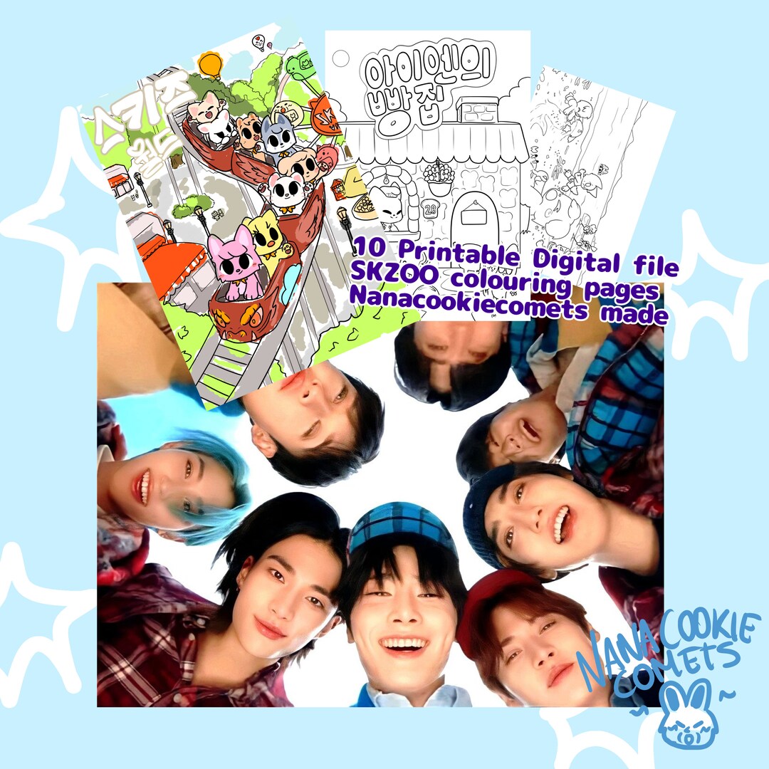 10 SKZOO Colouring Pages ready to Download Nanacookiecomets - Etsy