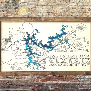 Lake Allatoona 3-D Layered Lake Map Wood Art Custom Lake Art - Etsy