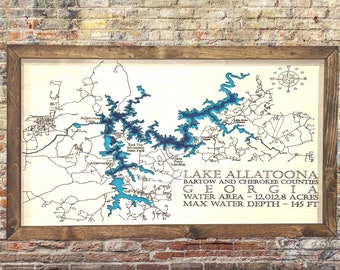 Lake ALLATOONA MARINA MAP - Etsy