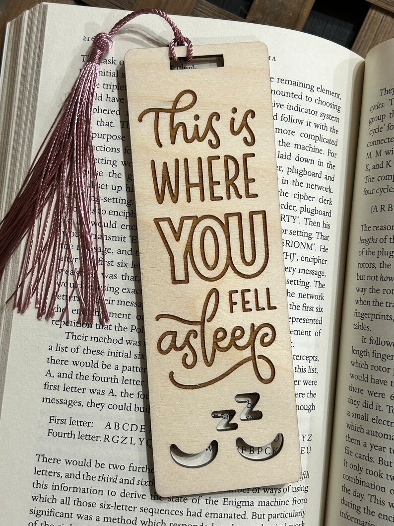 Laser Cut & Engraved Wooden Bookmark With Tassle - Etsy
