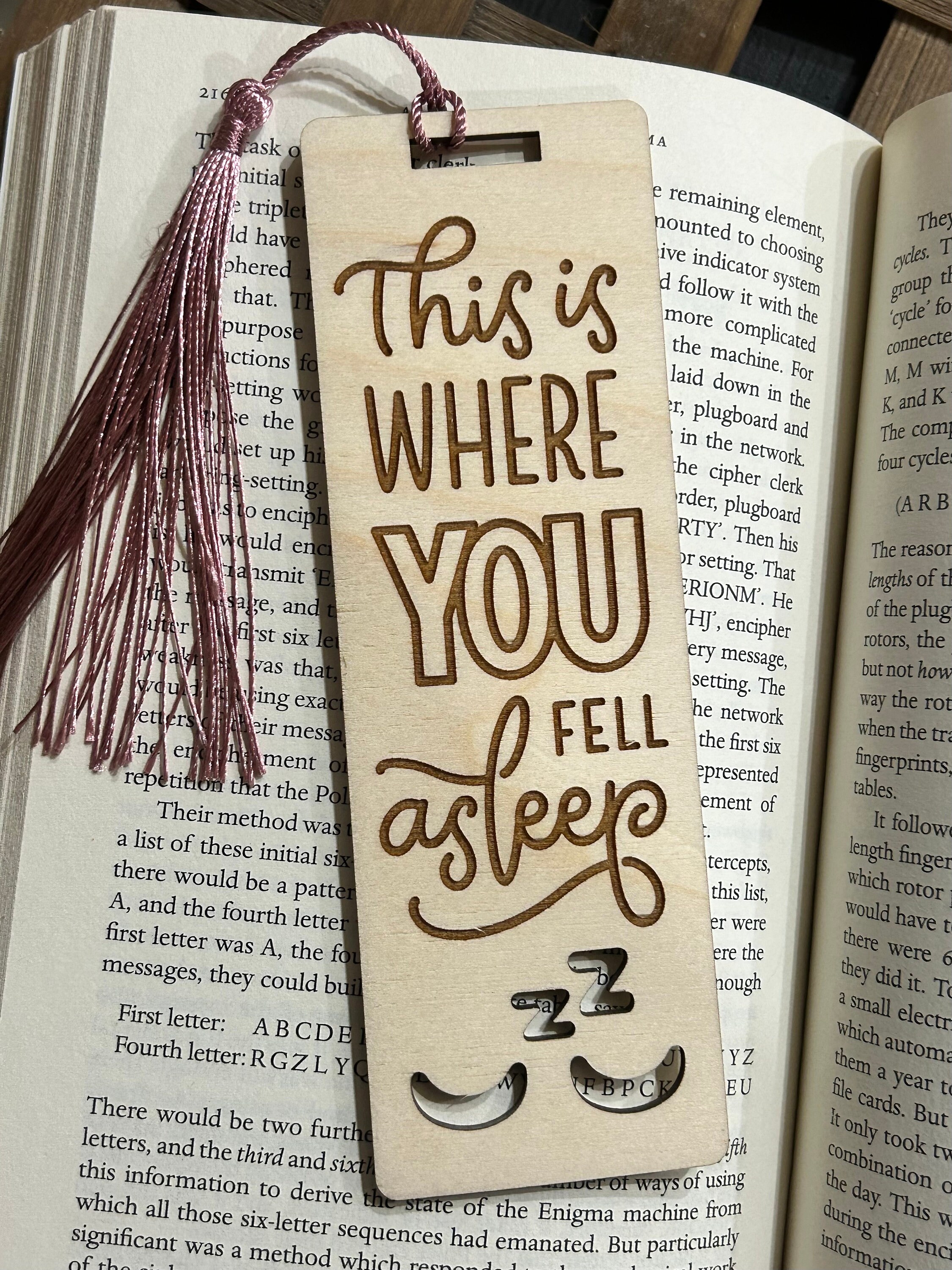 Laser Cut & Engraved Wooden Bookmark With Tassle - Etsy
