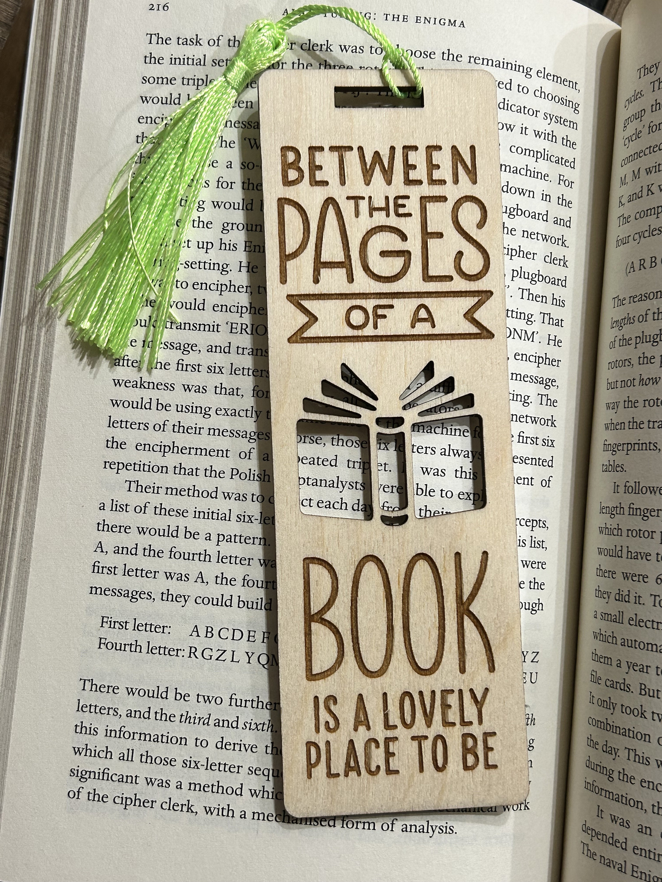 Laser Cut & Engraved Wooden Bookmark With Tassle - Etsy