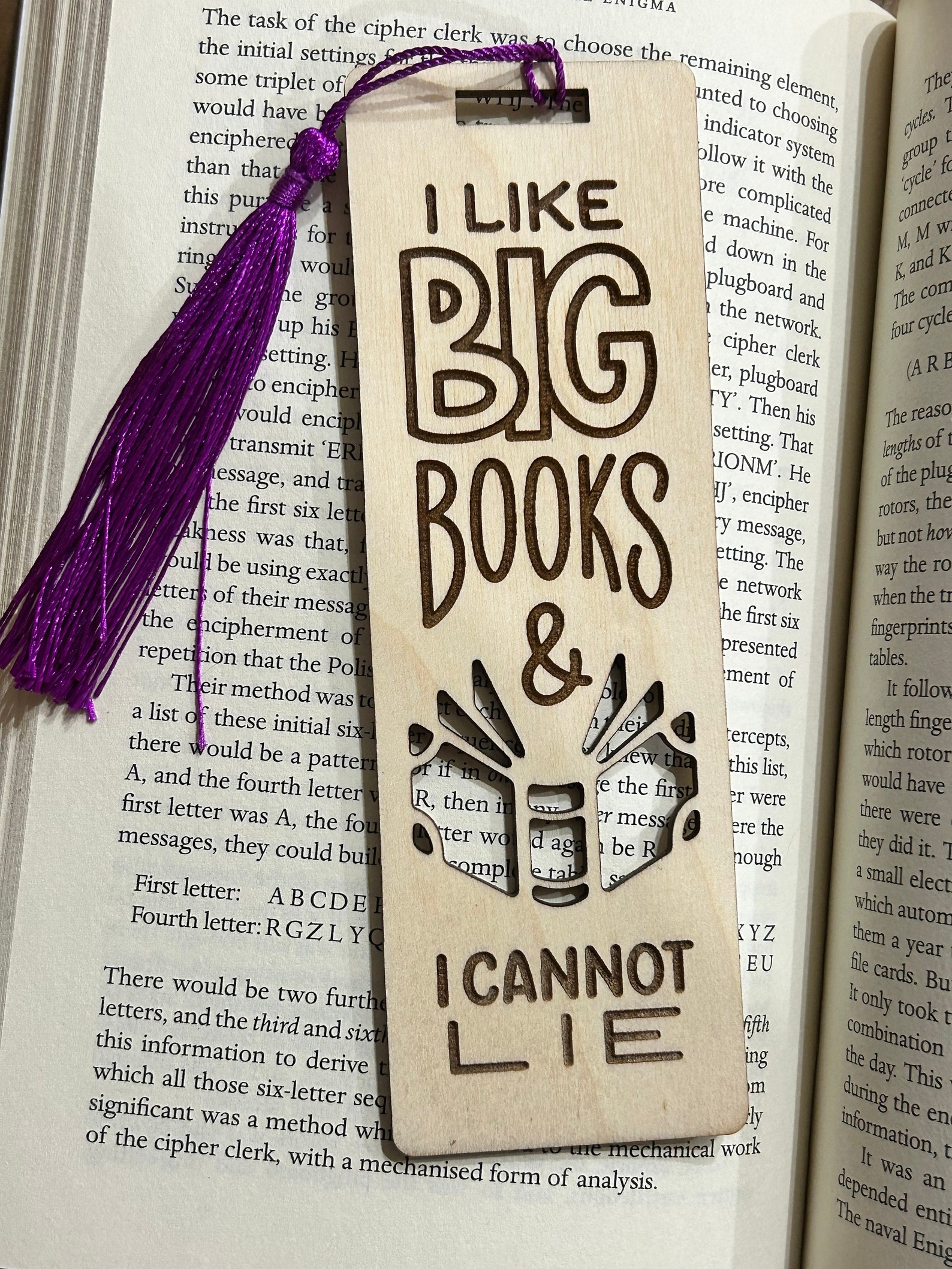 Laser Cut & Engraved Wooden Bookmark With Tassle - Etsy