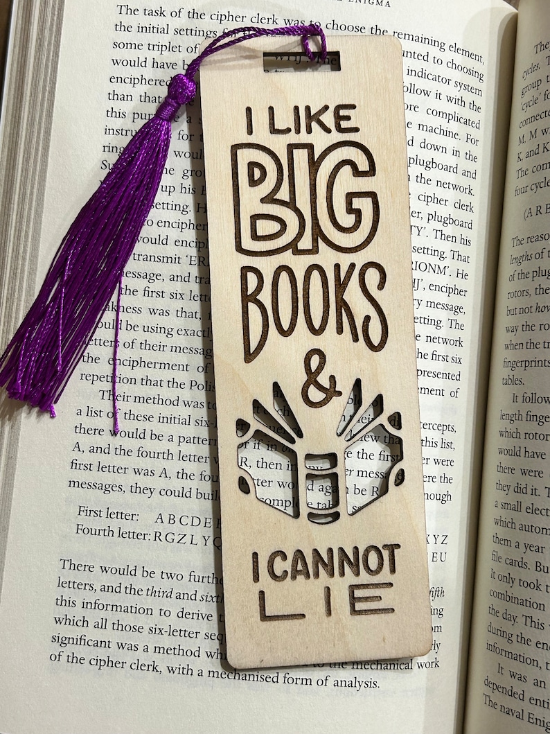 Laser Cut & Engraved Wooden Bookmark With Tassle - Etsy