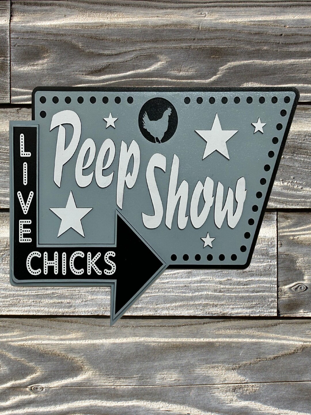 Chicken Coop Sign Live Chicks Peep Show Chicken Farm Decor Funny Decor ...