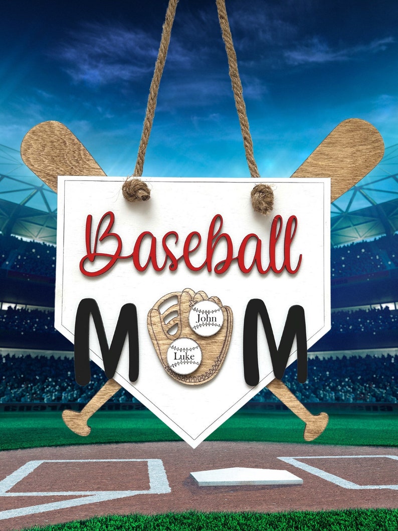 Custom Baseball & Softball Door Hanger Sign With Names - Etsy