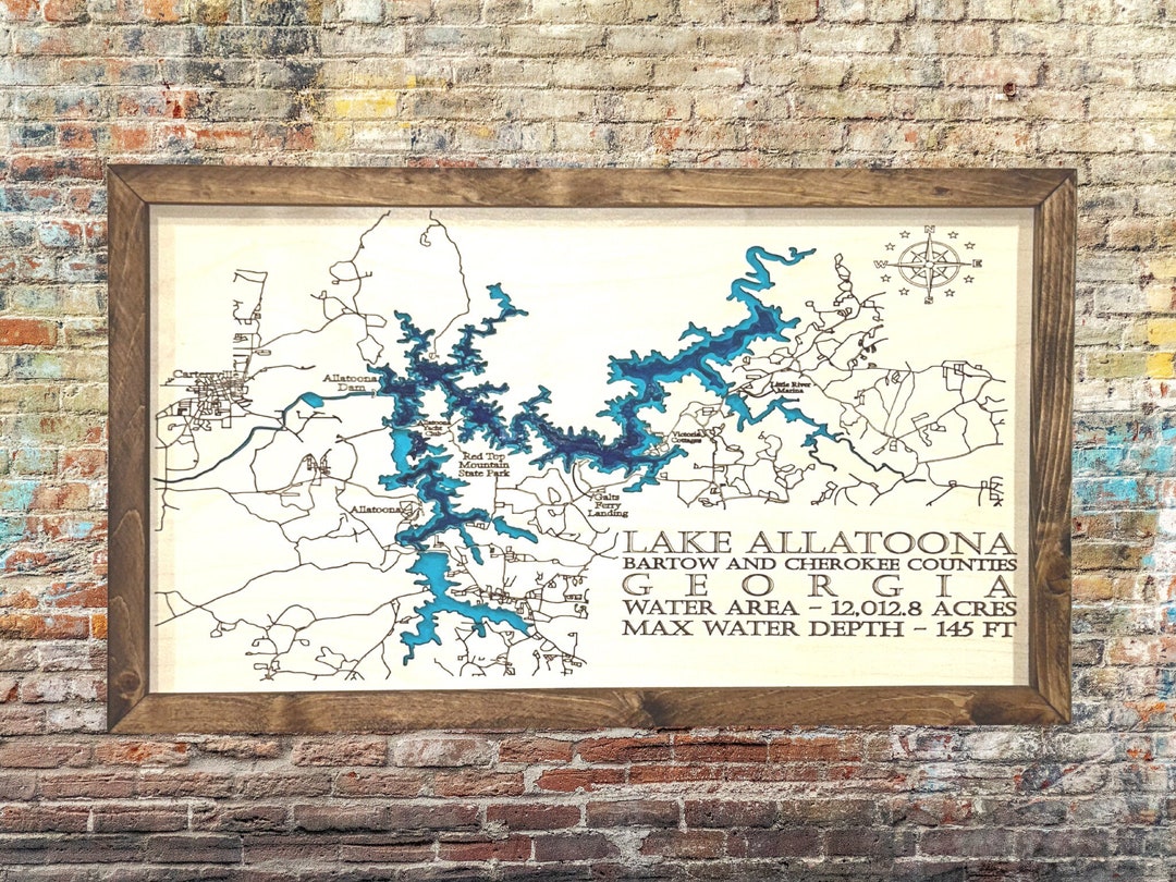 Lake Allatoona 3-D Layered Lake Map Wood Art Custom Lake Art - Etsy