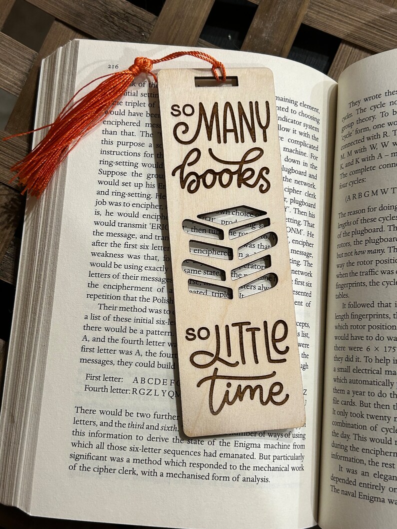 Laser Cut & Engraved Wooden Bookmark With Tassle - Etsy