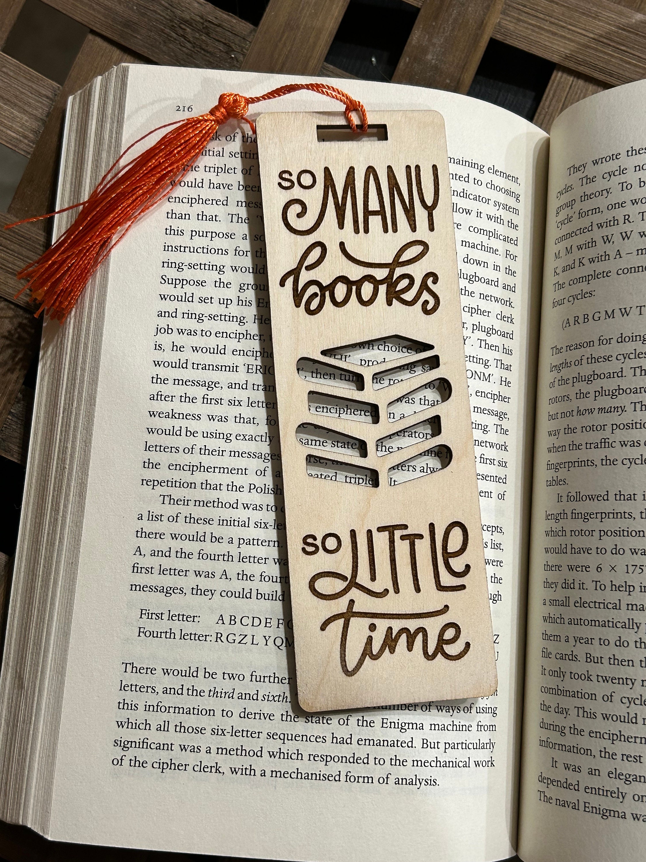 Laser Cut & Engraved Wooden Bookmark With Tassle - Etsy