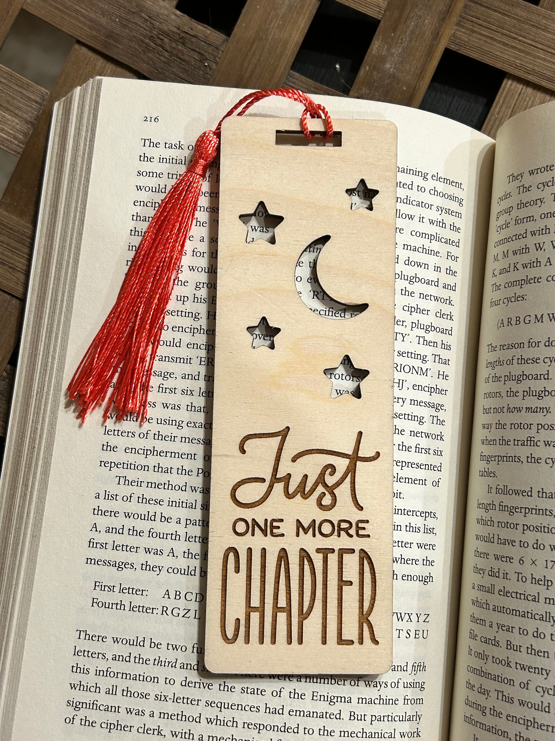 Laser Cut & Engraved Wooden Bookmark With Tassle - Etsy