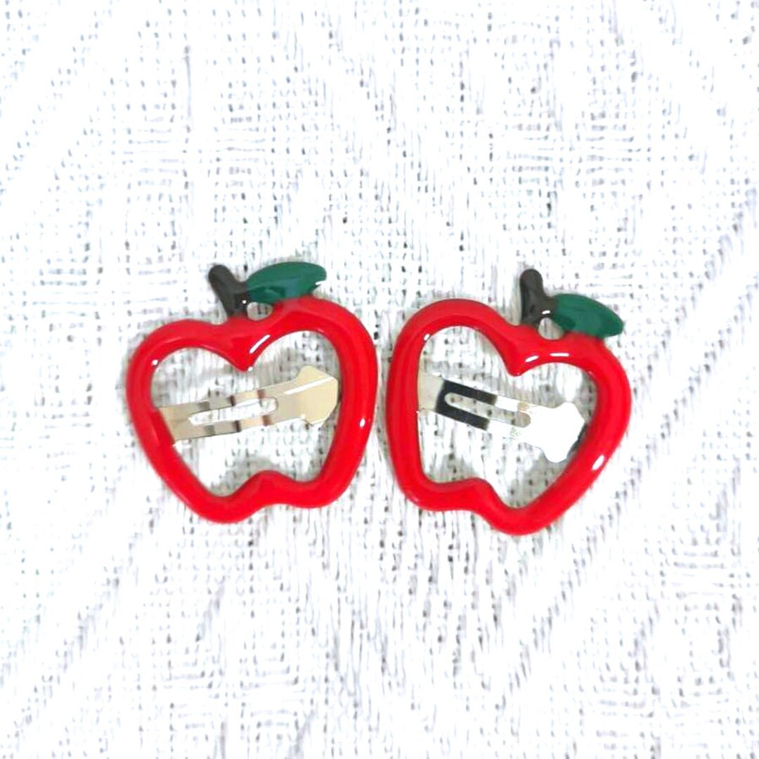 Apple Snap Clips/2 Pcs/cute Hair Clips/hair Bow Supply/hair Clip/silver ...