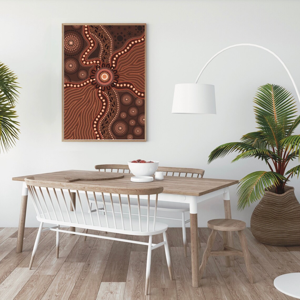 Aboriginal Artwork Print Neutral and Brown Colour Tones Wiradjuri - Etsy
