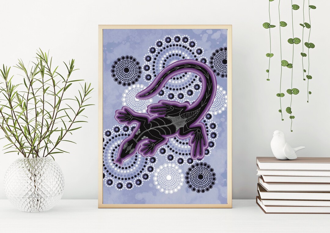Aboriginal Artwork Print of Original goanna in Purple - Etsy